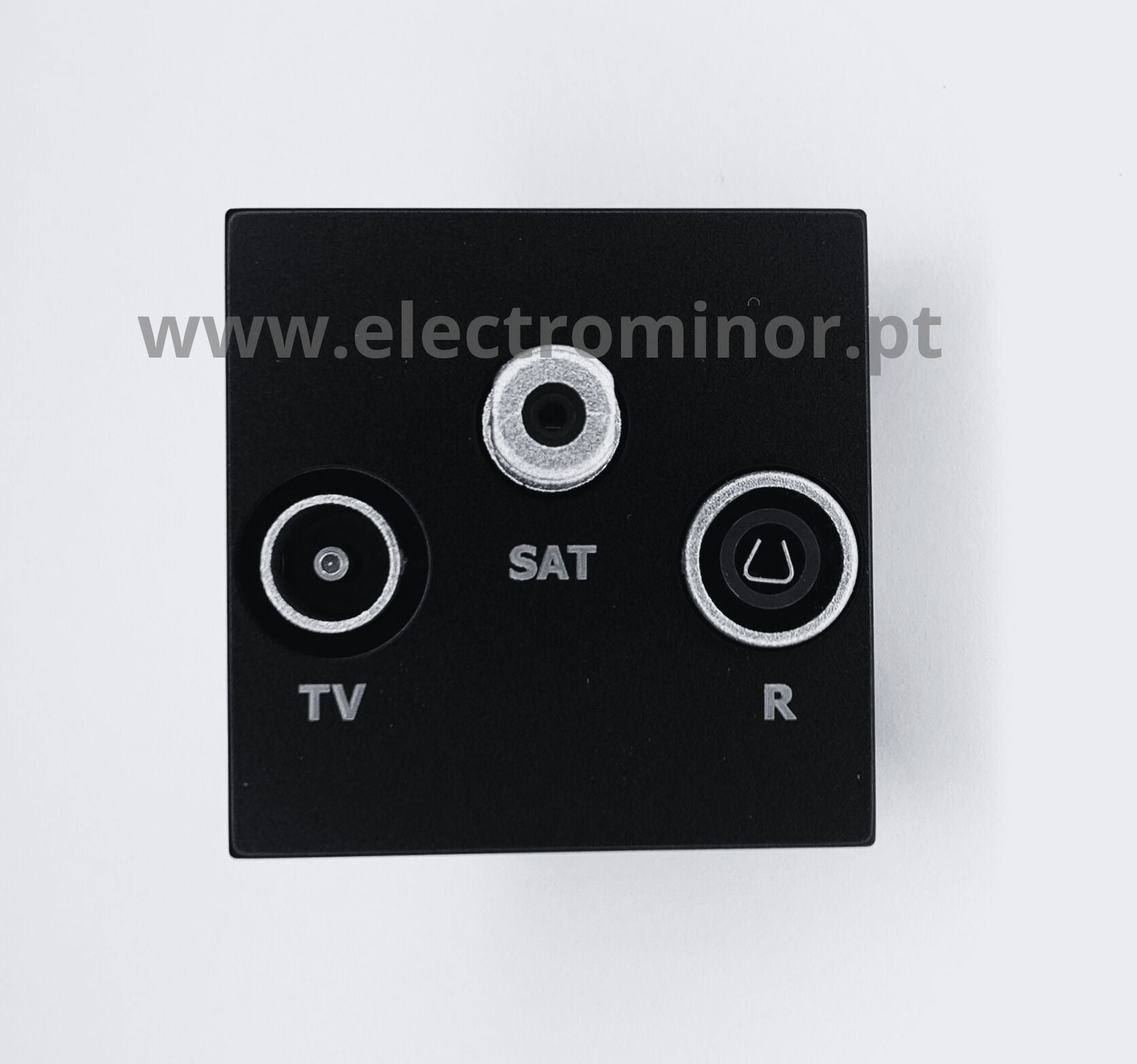 Efapel - Tomada R-TV-SAT Estrela de 2 Módulos em Preto Mate - Série Qu – Electrominor Lda