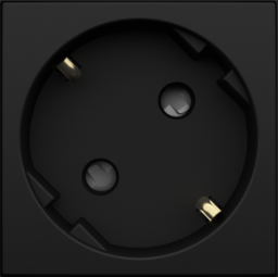 Schuko socket with shutter, 2 modules, matt black - Quadro 45 Siza Ser ...